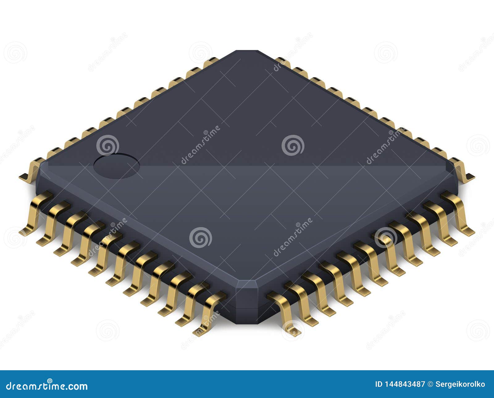 Electronic Chip Embedded In Steel Frame Vector Illustration ...