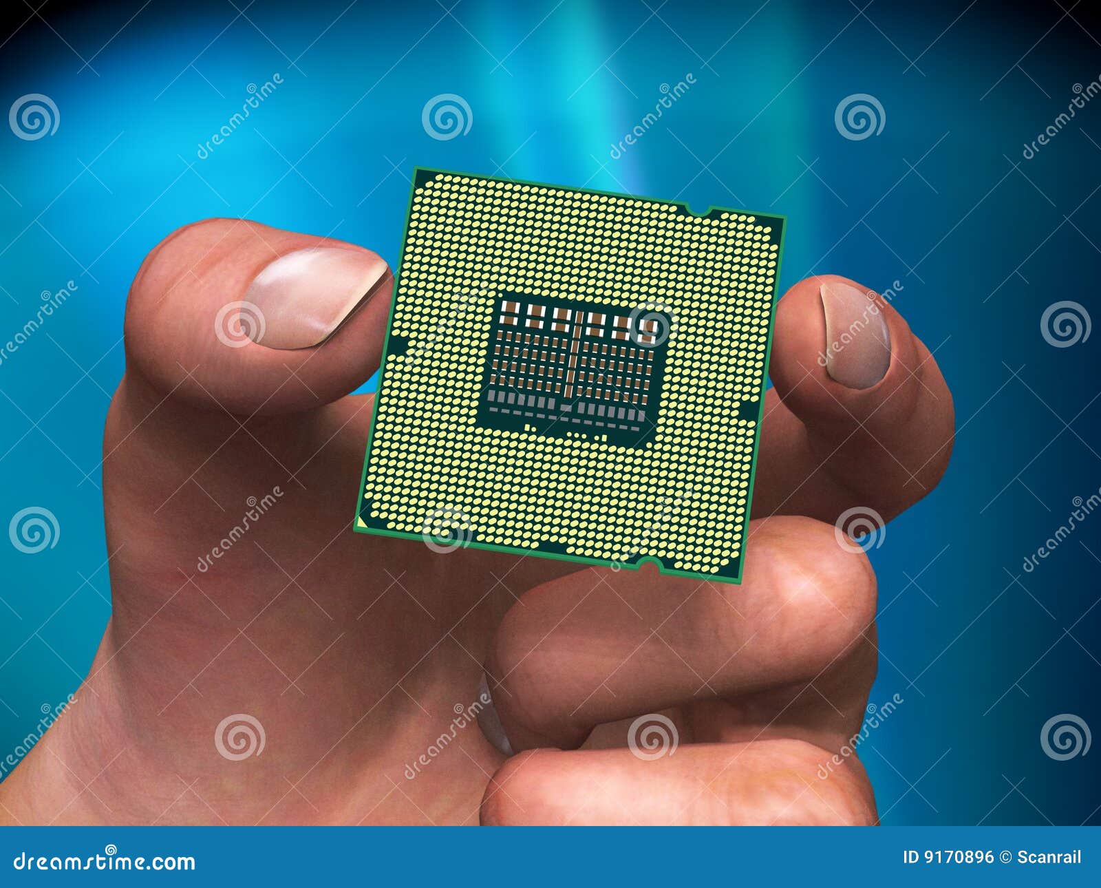 Processor in hand stock photo. Image of industrial, binary - 9170896