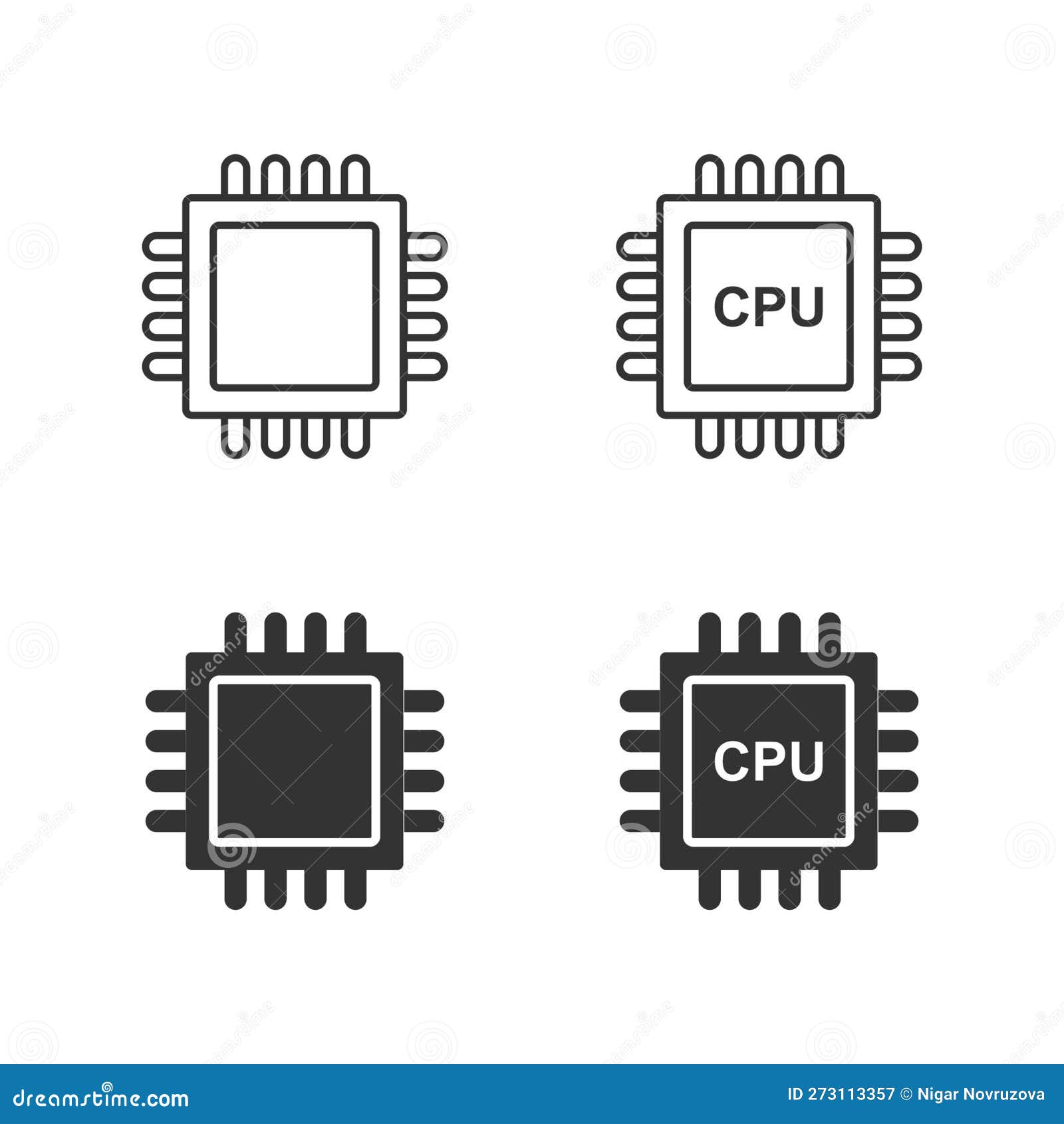 Processor Icon. Mini Cpu Icon Flat Style Stock Vector - Illustration of ...