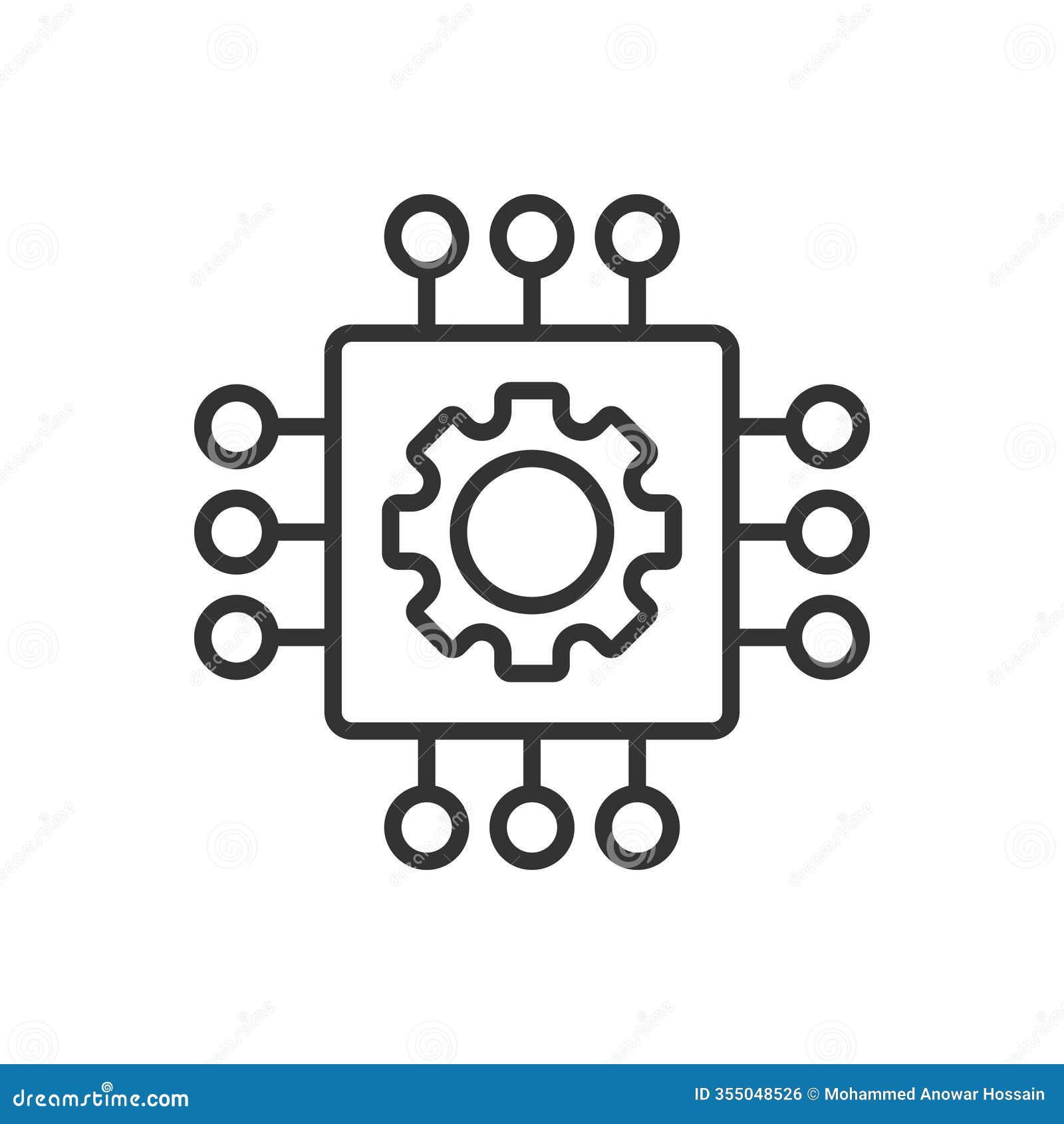Processor Icon - Programming Circuit Icon Stock Illustration - Illustration of digital, tech ...