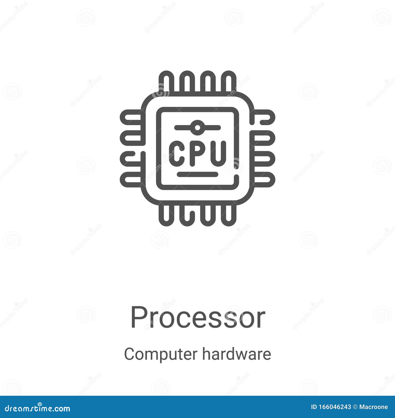 Processor Icon Vector from Computer Hardware Collection. Thin Line ...