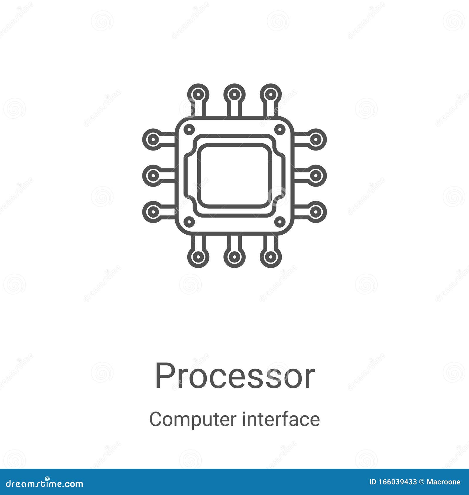 Processor Icon Vector from Computer Interface Collection. Thin Line ...