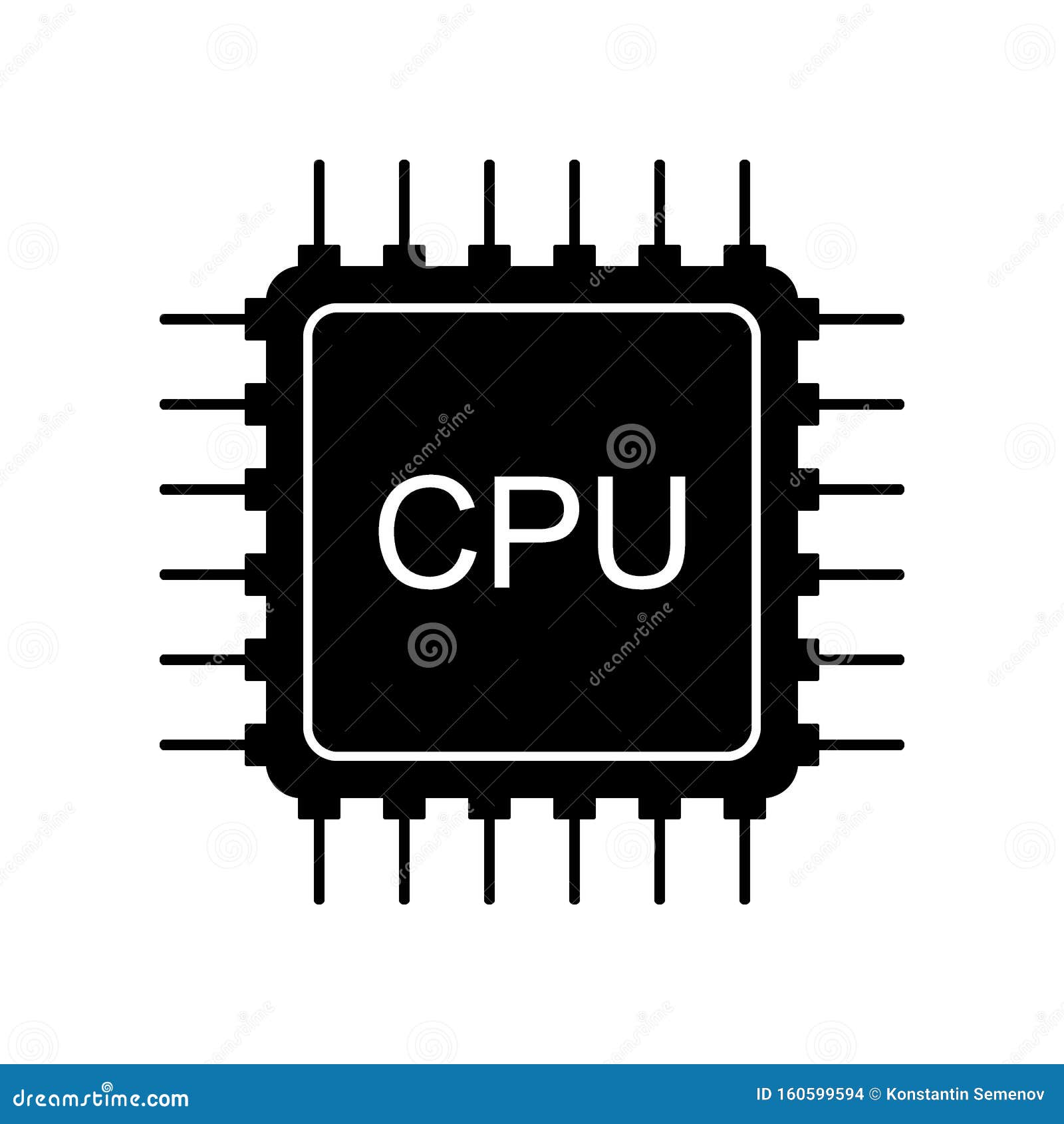 Processor icon on white stock illustration. Illustration of equipment ...