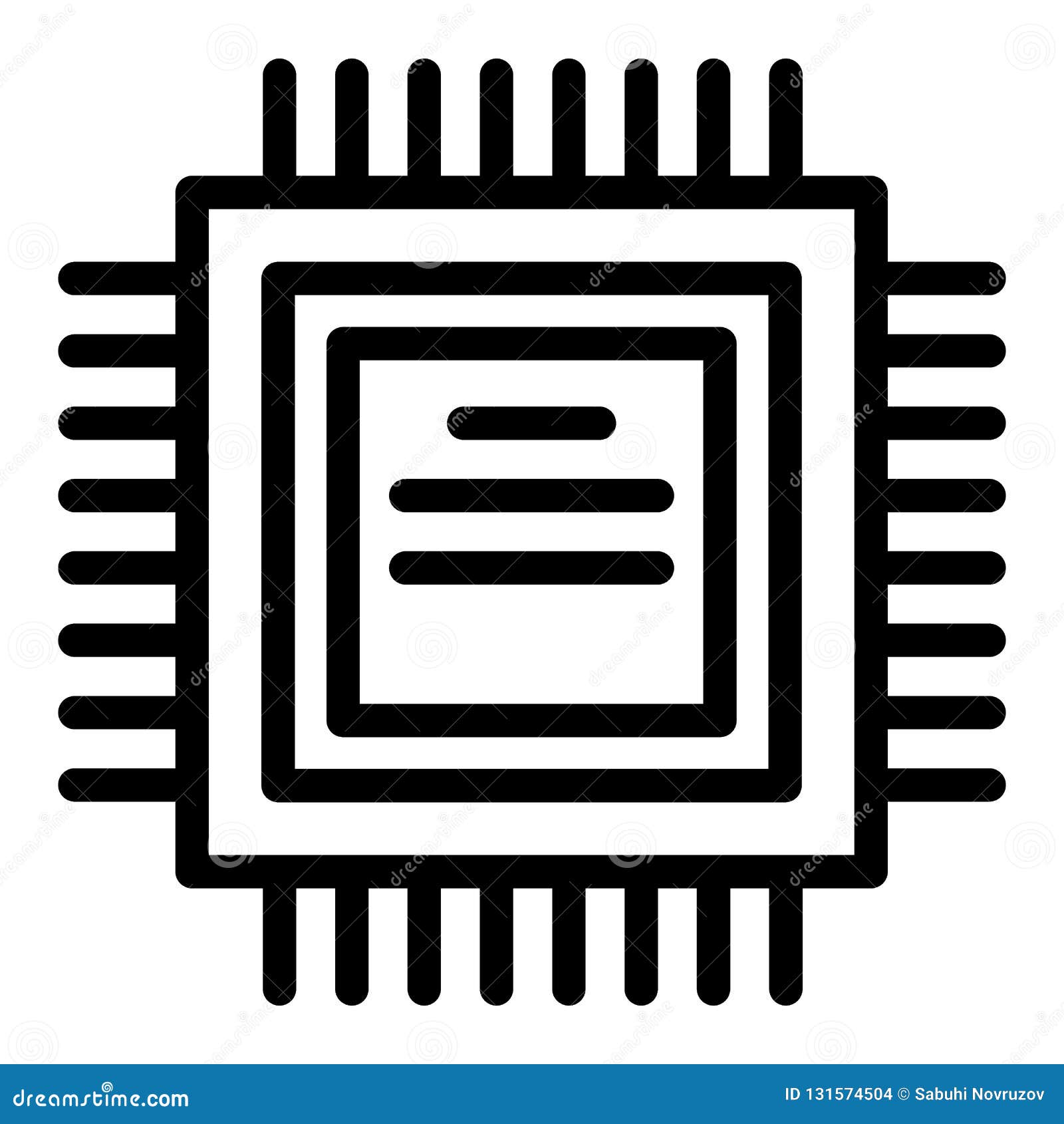 Processor Line Icon. Cpu Vector Illustration Isolated on White. Chip ... Processor Line Icon. Cpu Vector Illustration Isolated on White. Chip ...