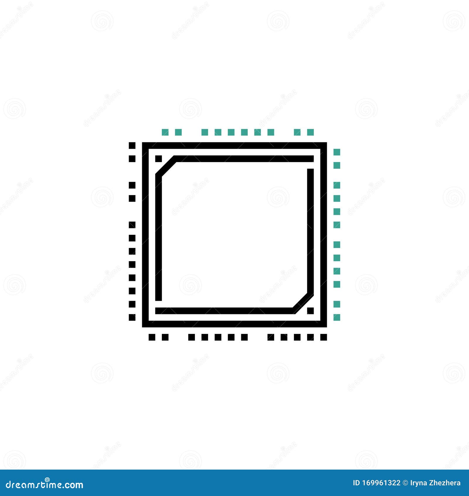 Processor Line Vector Icon for Websites and Mobile Minimalistic Flat ...