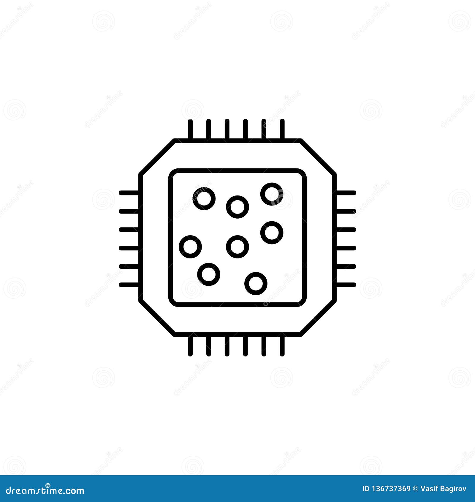 Processor Line Vector Icon for Websites and Mobile Minimalistic Flat ...