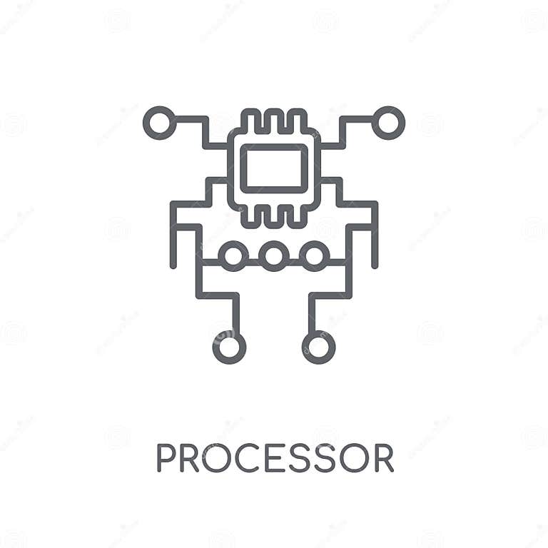Processor Linear Icon. Modern Outline Processor Logo Concept on Stock ...