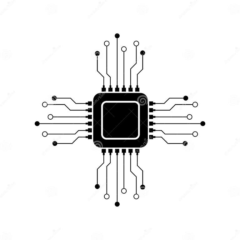 Processor logo icon stock illustration. Illustration of line - 274929660