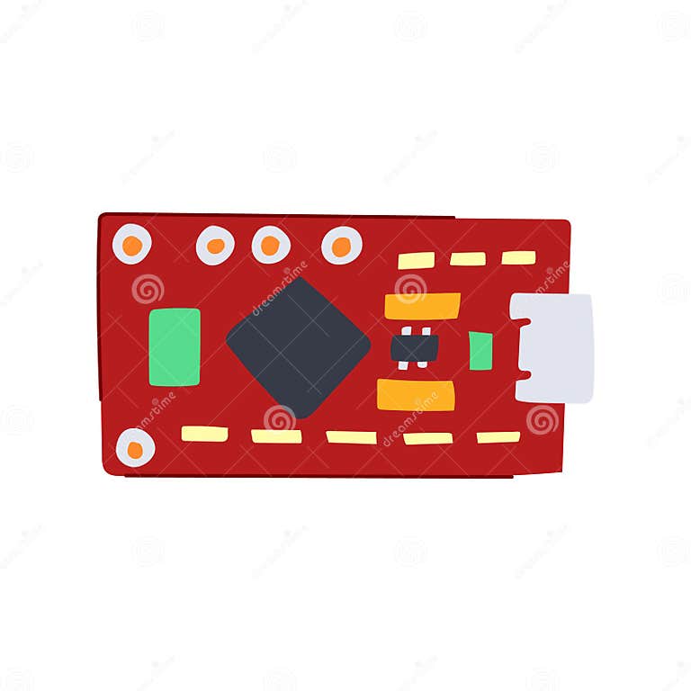 Processor Microcontroller Cartoon Vector Illustration Stock ...