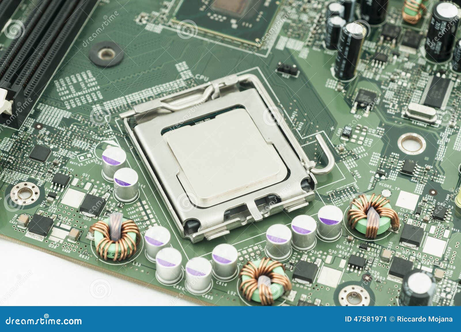 Processor on motherboard stock image. Image of component - 47581971