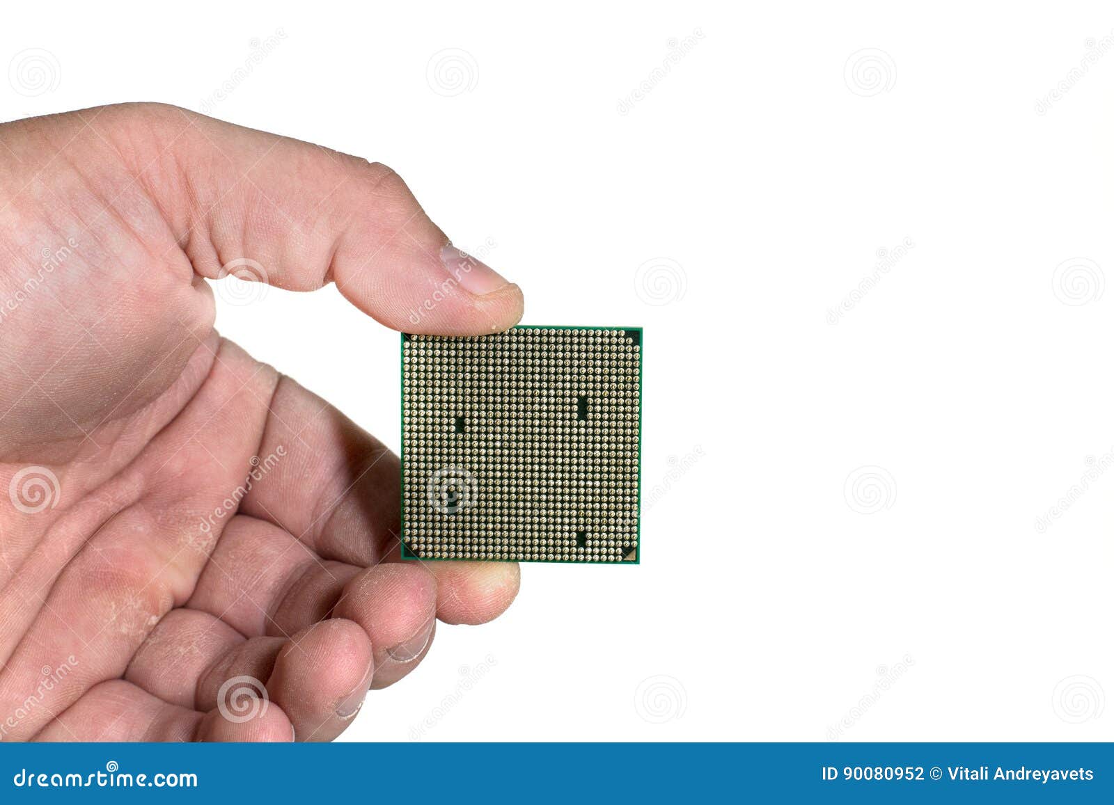 The Processor in the Person`s Hand Stock Photo - Image of memory ...