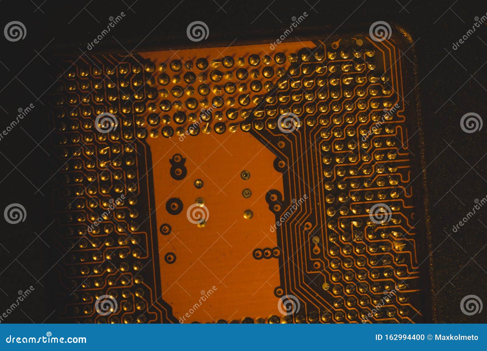 Processor Pins Macro. Computer Motherboard Close Up. Cpu Pins on a ...