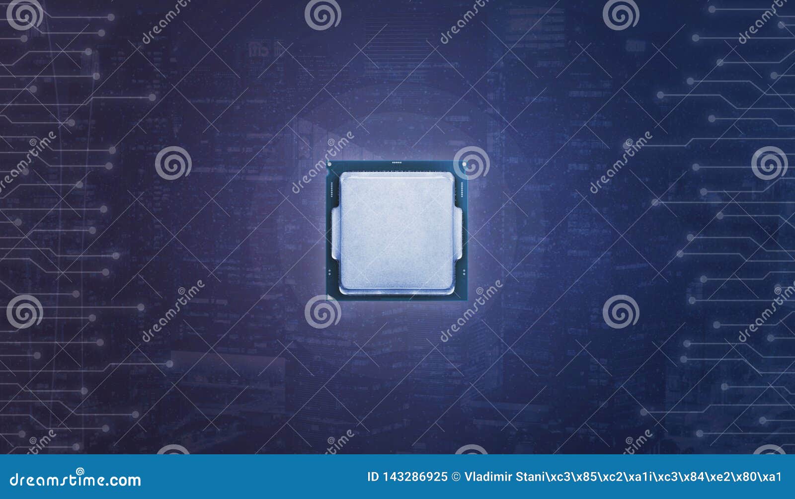 Processor Surrounded with Microelectronic Circuits Stock Image - Image ...