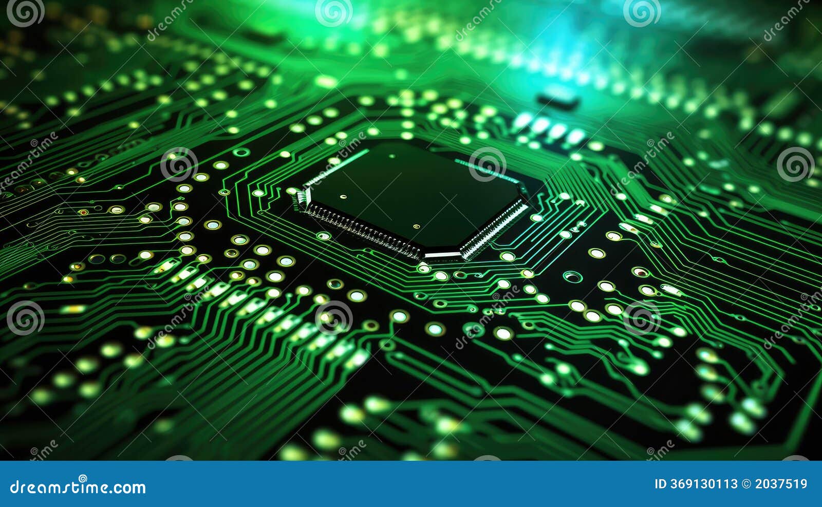 Processor Green Board Isolated On A White Background. Motherboard Chip ...