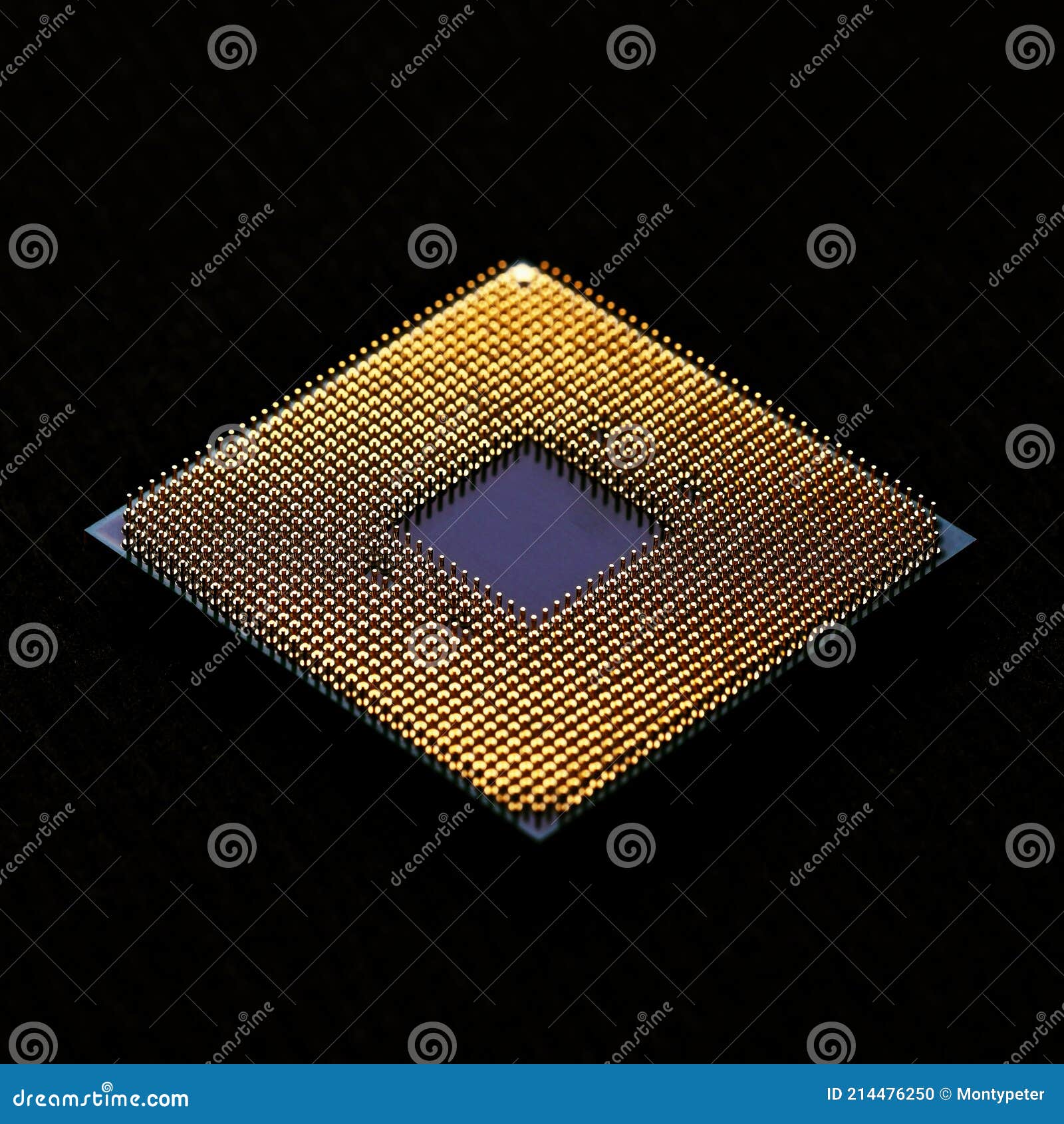 Detail Of Cpu Chip Processor On Aluminum Heat Sink Cooler And ...