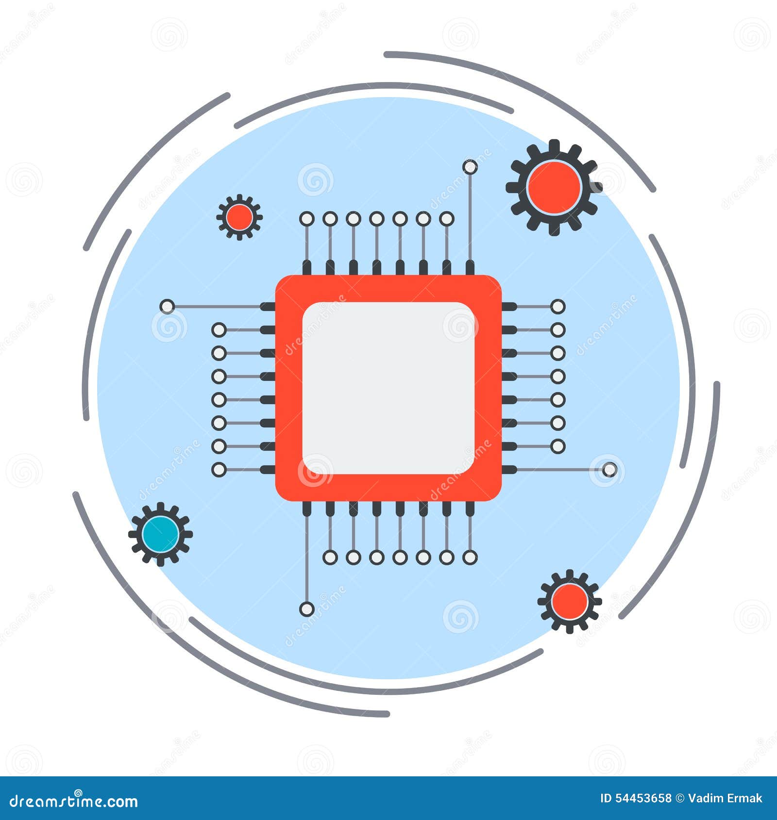 Processor vector icon stock vector. Illustration of central - 54453658 Processor vector icon stock vector. Illustration of central - 54453658