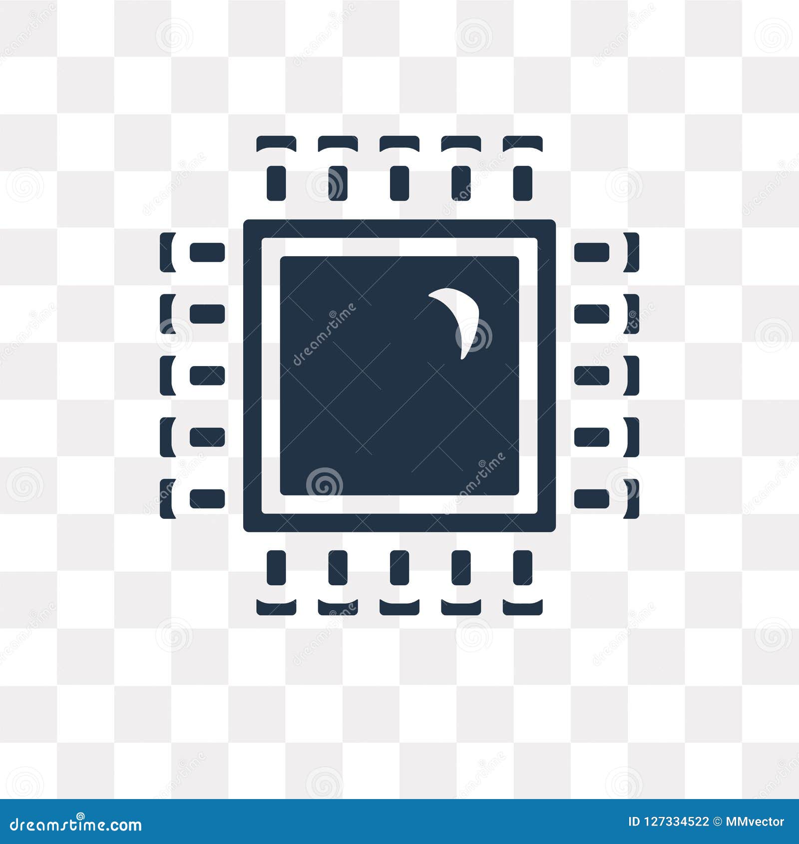 Processor Vector Icon Isolated On Transparent Background, Processor ...
