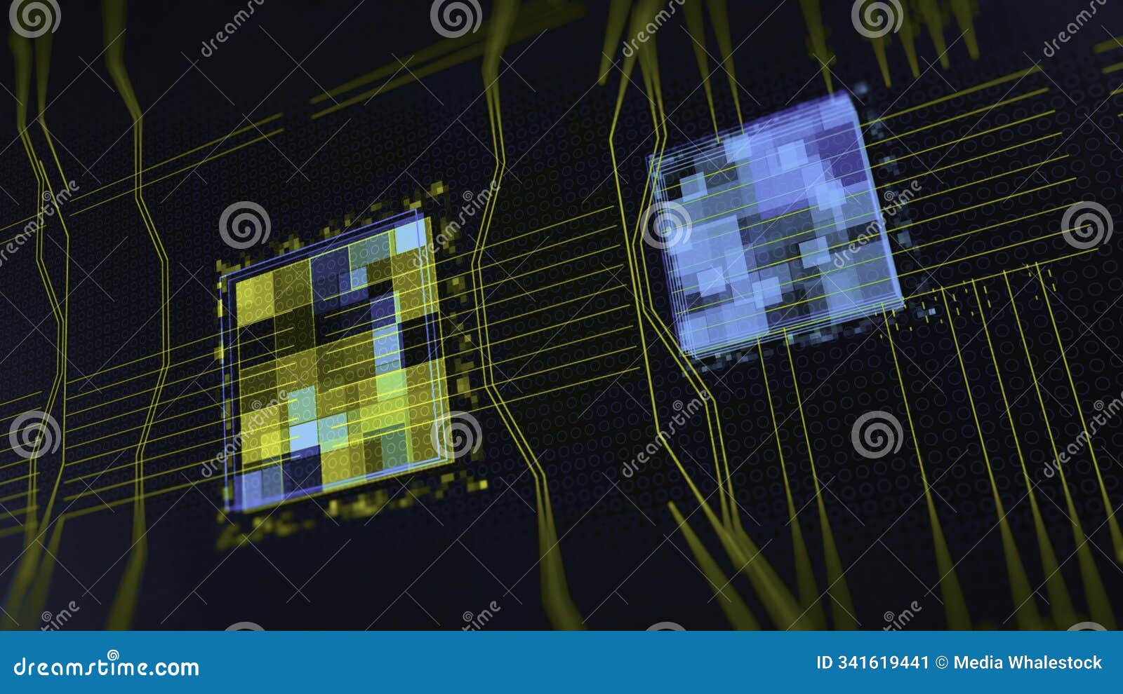 Processors CPU Concept. Animation. Motherboard Digital Chip. Abstract ...
