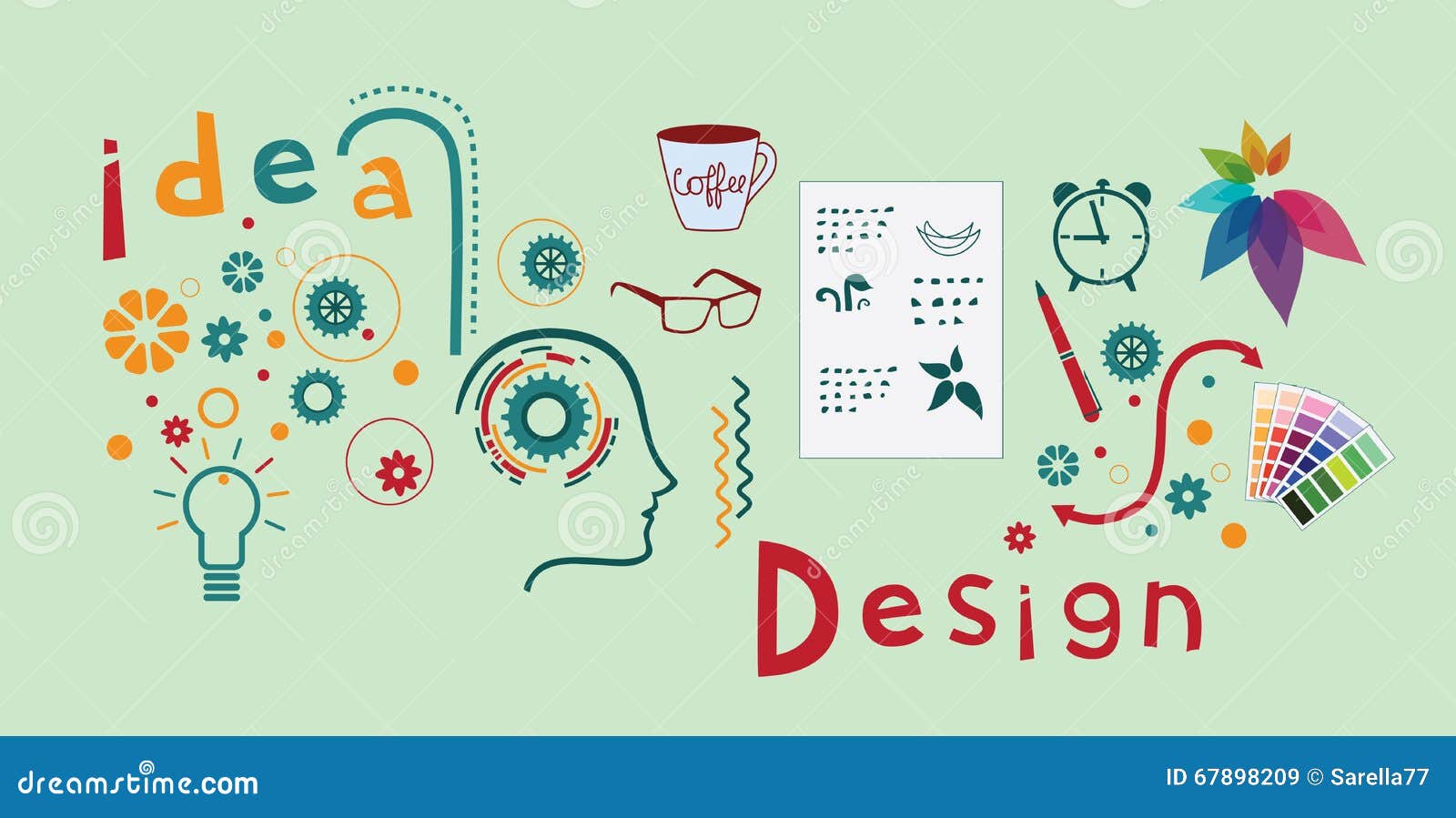 Processus De Conception De Logo Illustration de Vecteur - Illustration ...