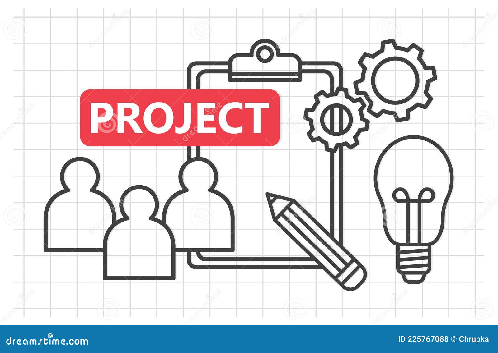 Processus De Gestion De Projet De Concept De Projet Illustration de ...