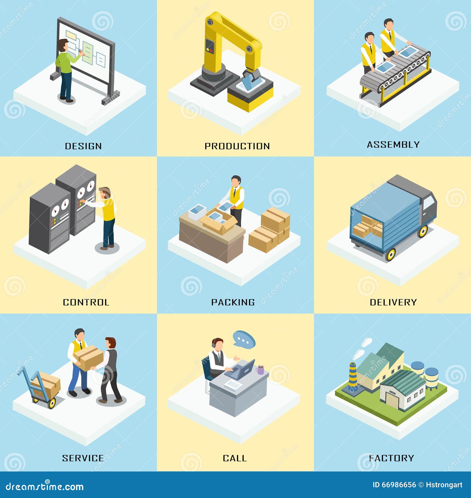 Processus Fonctionnant De Logistique Illustration de Vecteur ...