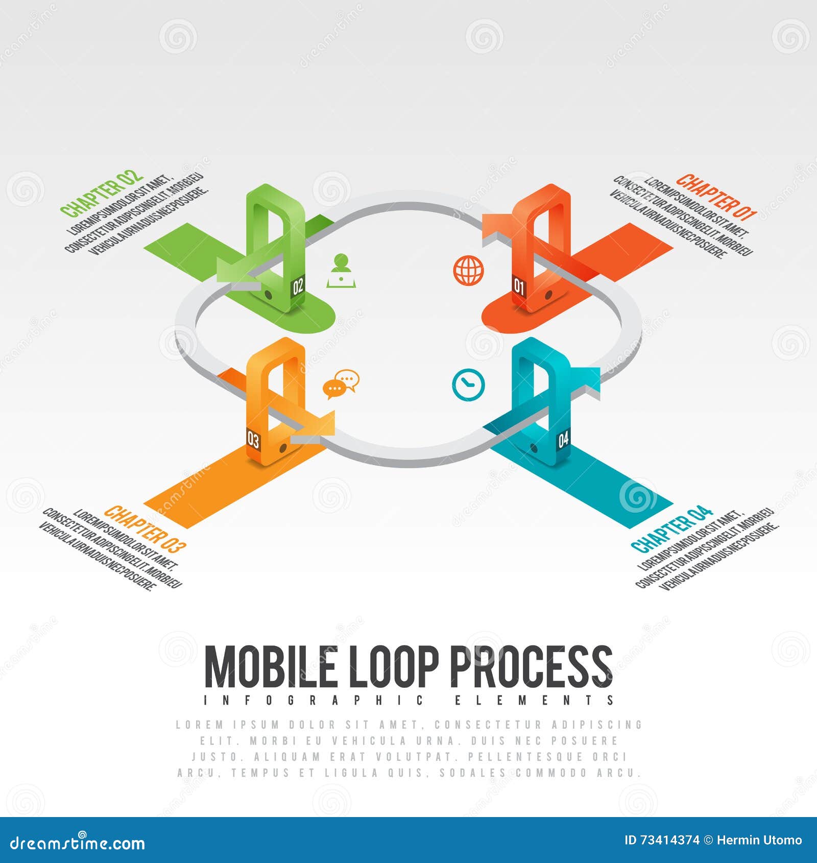 Processus Mobile Infographic De Boucle Illustration de Vecteur ...