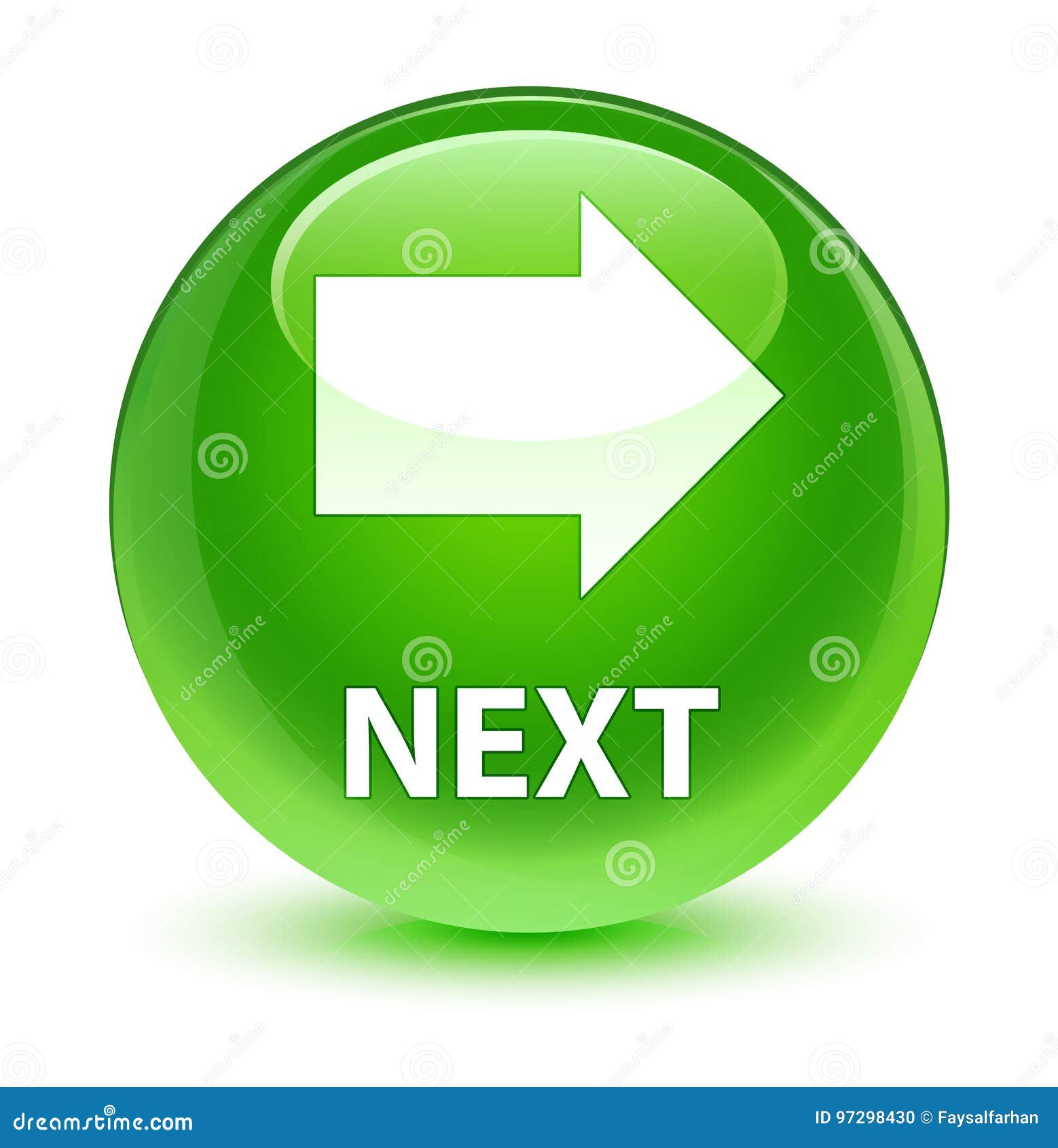 Prochain Bouton Rond Vert Vitreux Illustration Stock - Illustration du ...