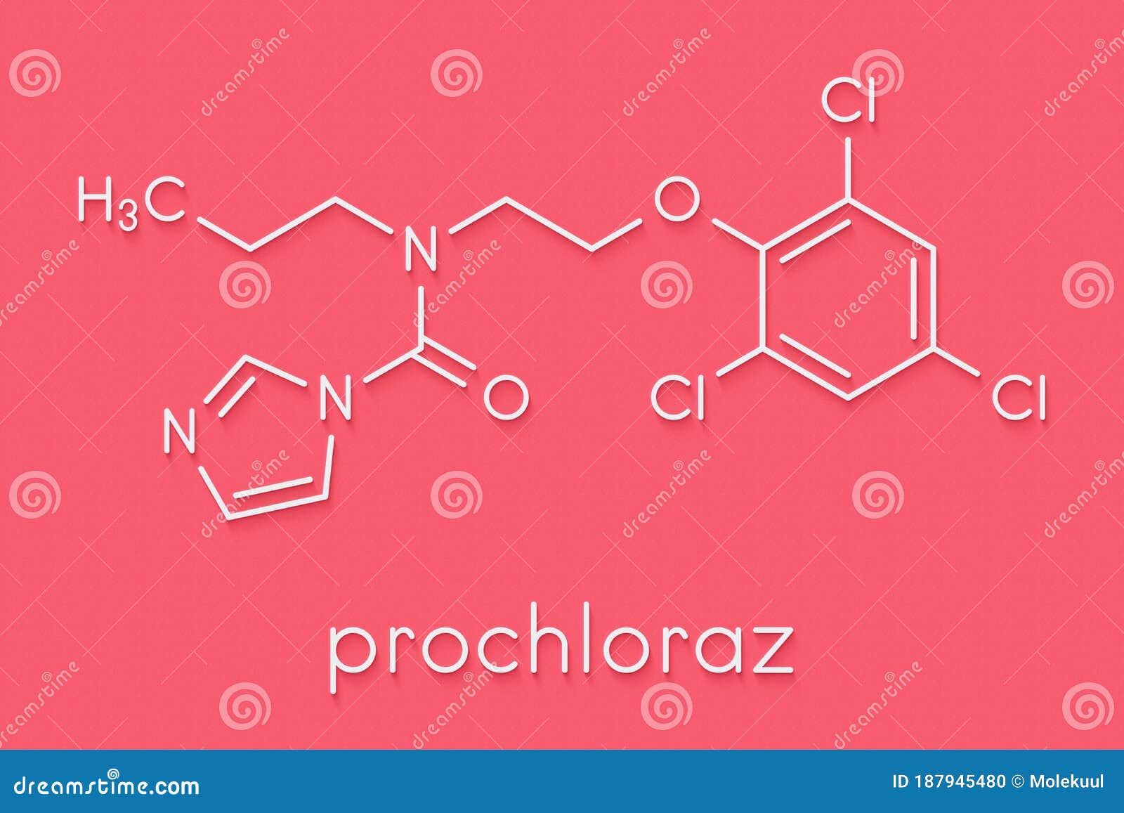 Prochloraz Fungicide Molecule. Skeletal Formula. Stock Illustration ...