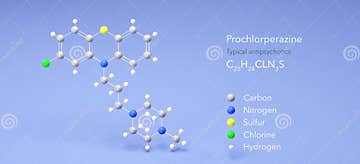 Prochlorperazine Molecule, Molecular Structures, Compazine, 3d Model ...