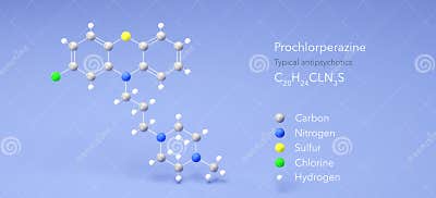 Prochlorperazine Molecule, Molecular Structures, Compazine, 3d Model ...