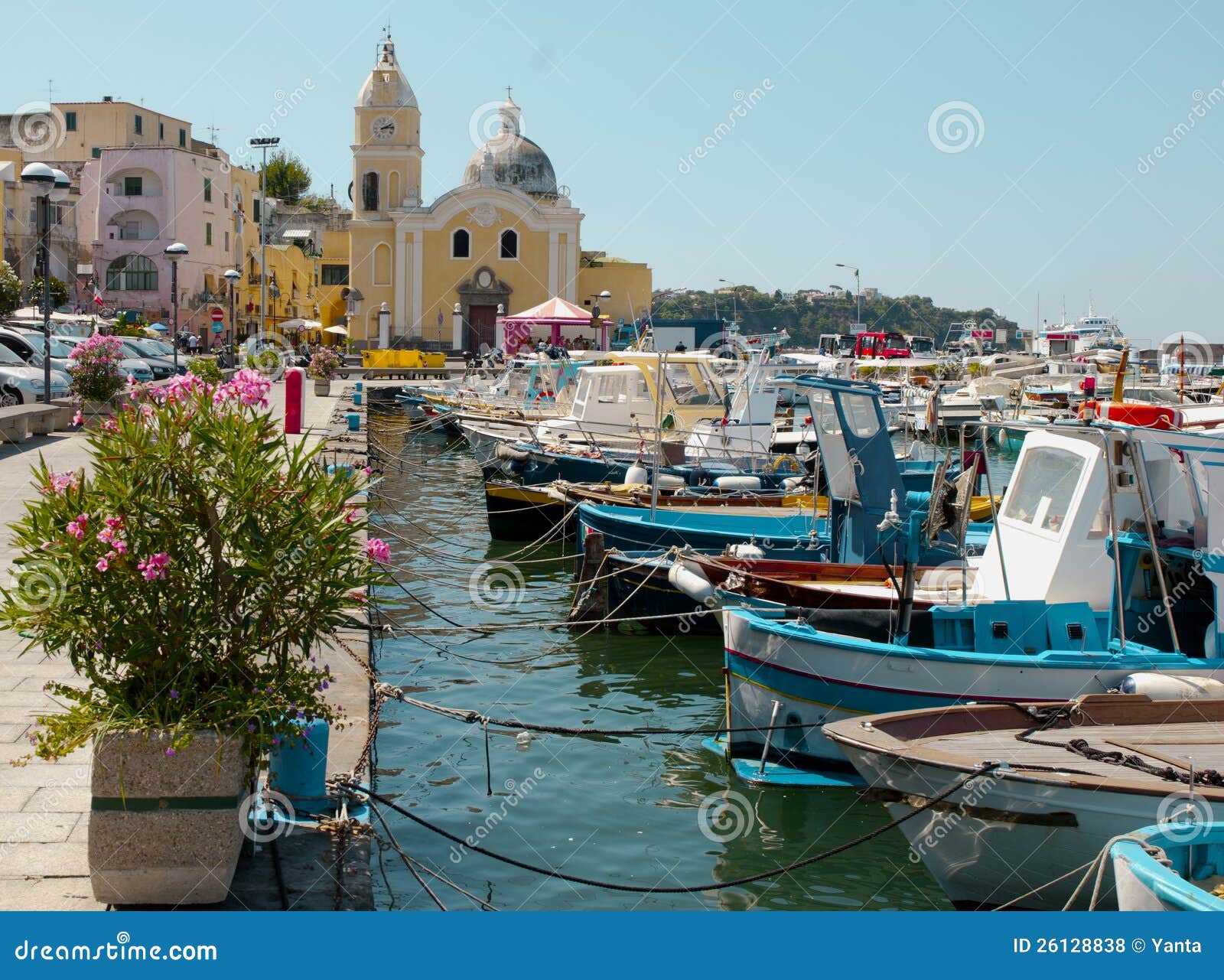 Procida island, Italy stock photo. Image of church, mediterranean ...