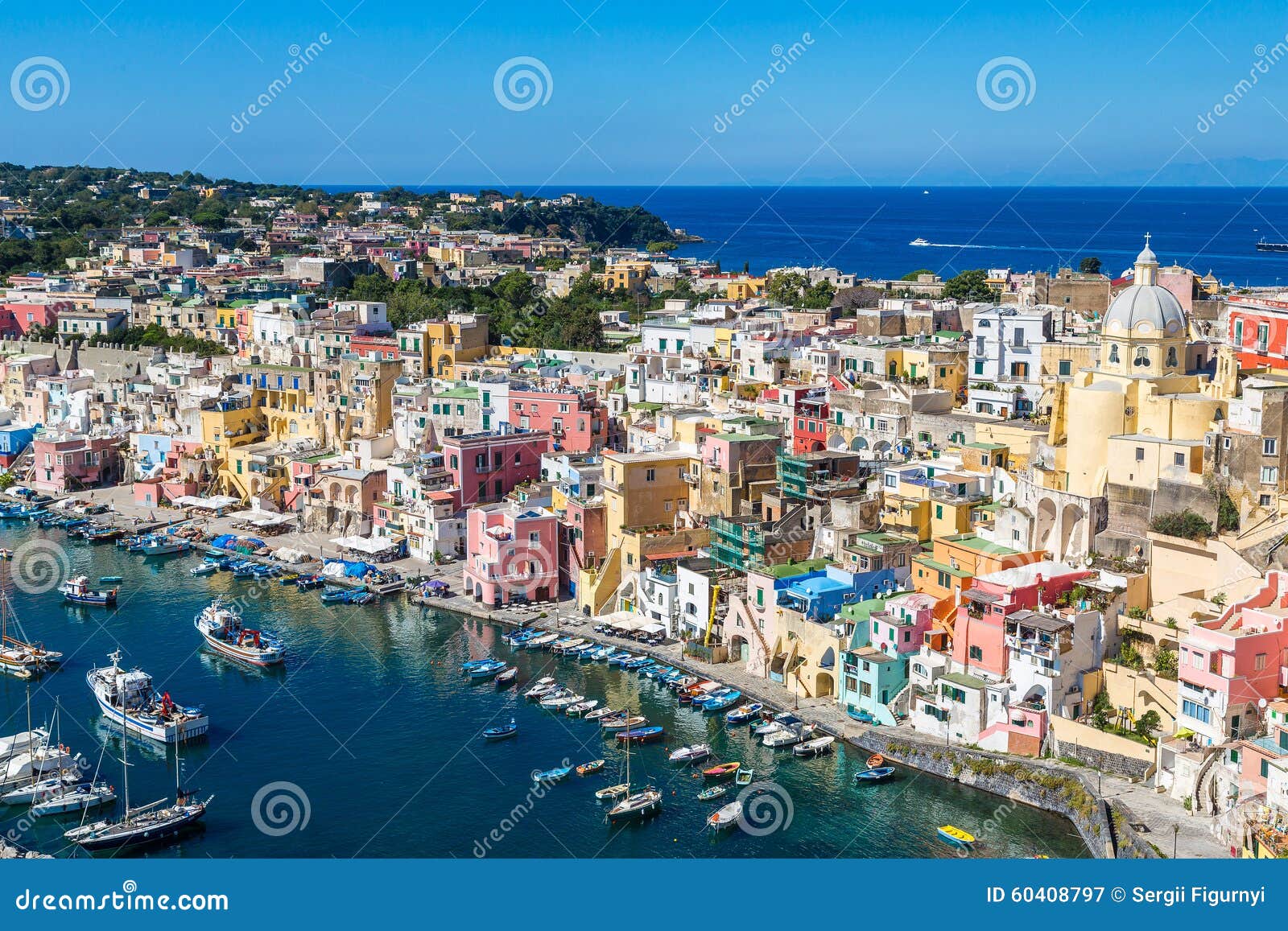 Procida island in Italy stock image. Image of napoli - 60408797