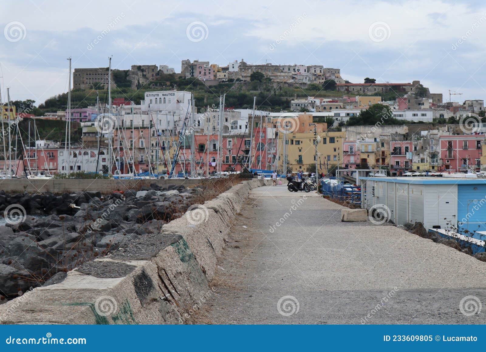 Procida – Molo Di Marina Grande Stock Image - Image of seafront, pier ...