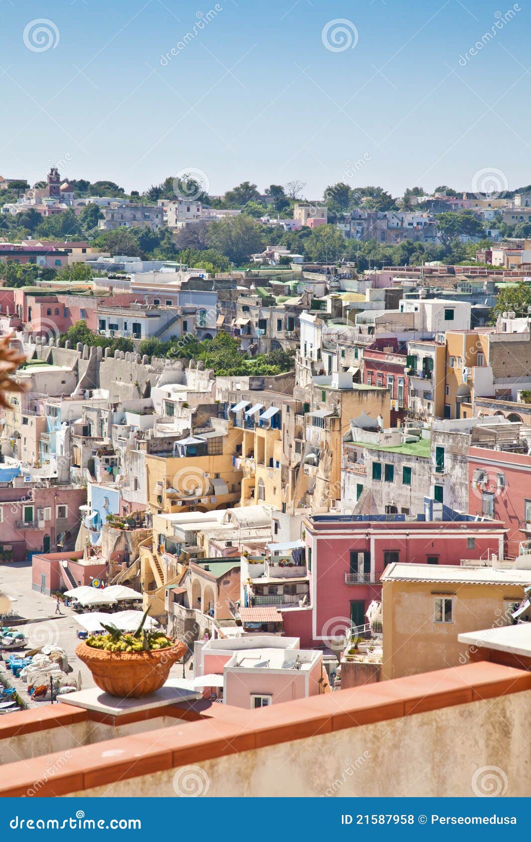 Procida view stock photo. Image of pink, europe, italy - 21587958