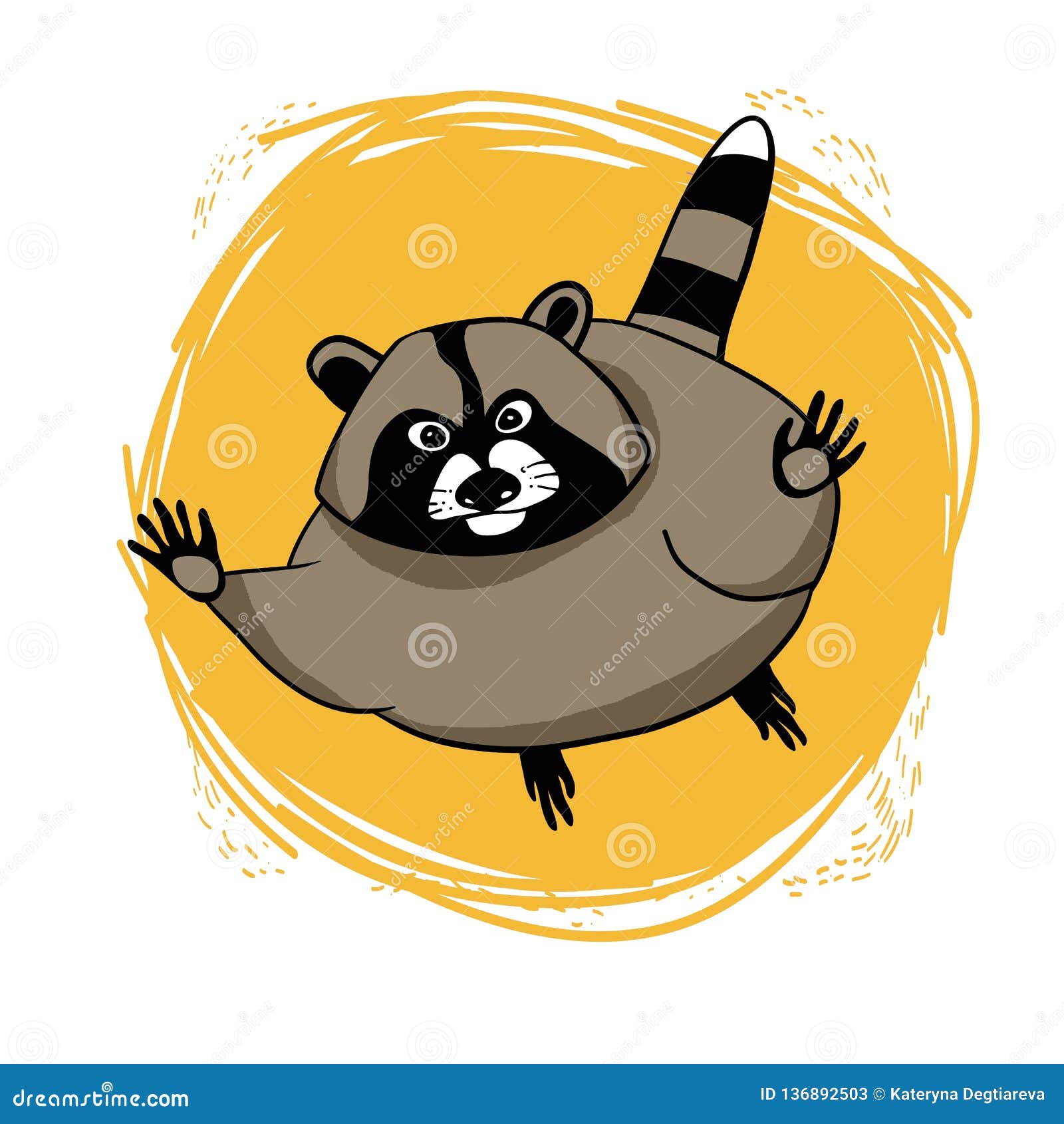 Procione sveglio illustrazione di stock. Illustrazione di colore ...