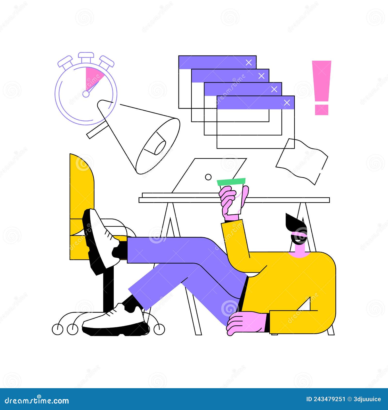 Procrastination Abstract Concept Vector Illustration. Stock Vector ...