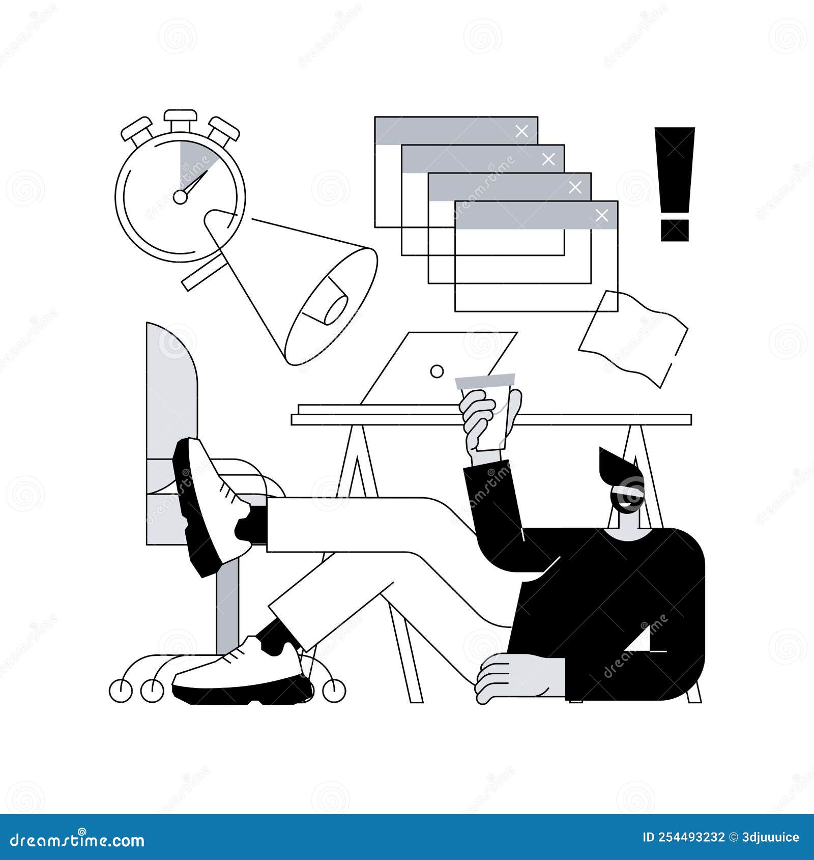 Procrastination Abstract Concept Vector Illustration. Stock Vector ...