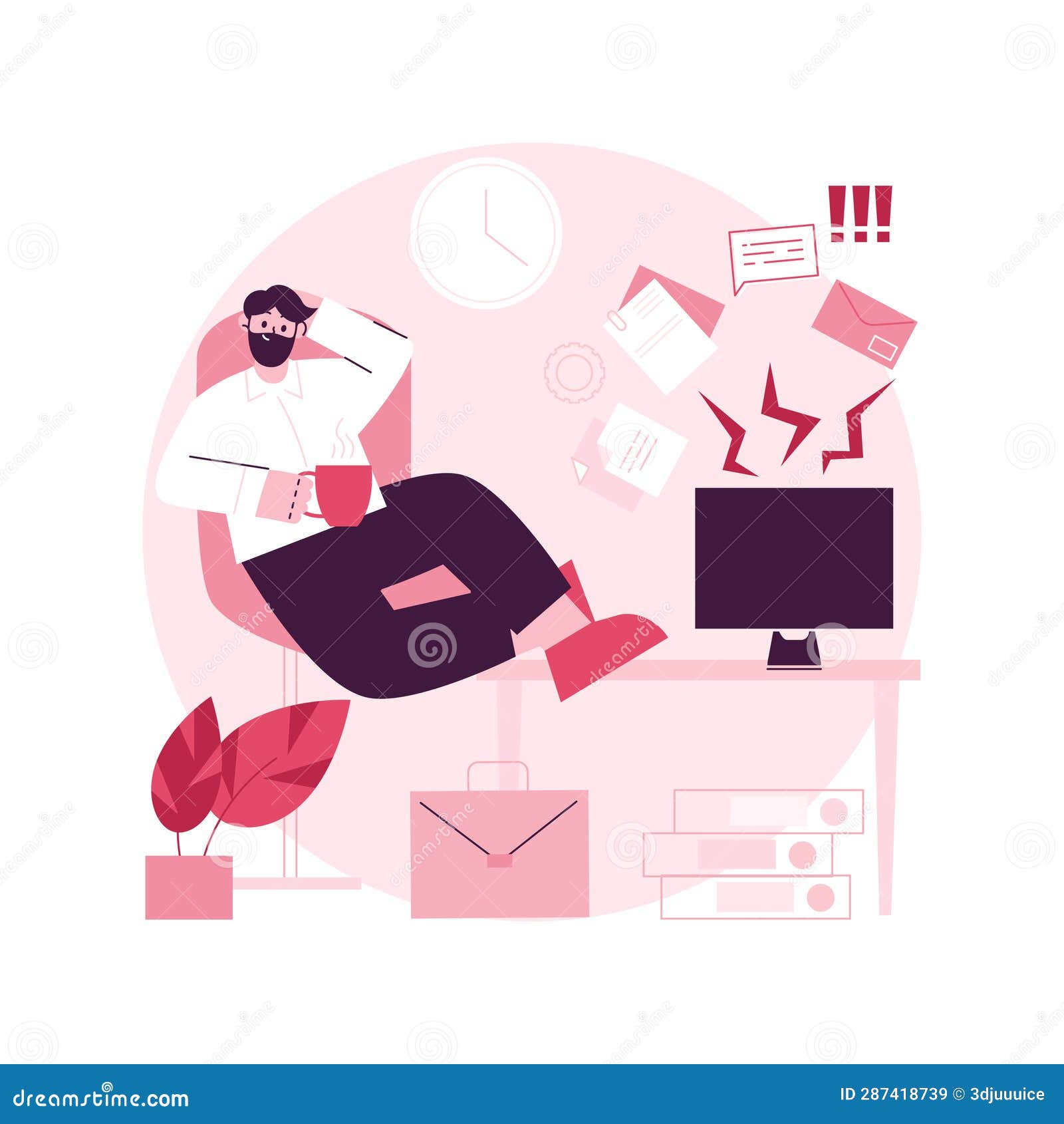 Procrastination Abstract Concept Vector Illustration. Stock Vector ...