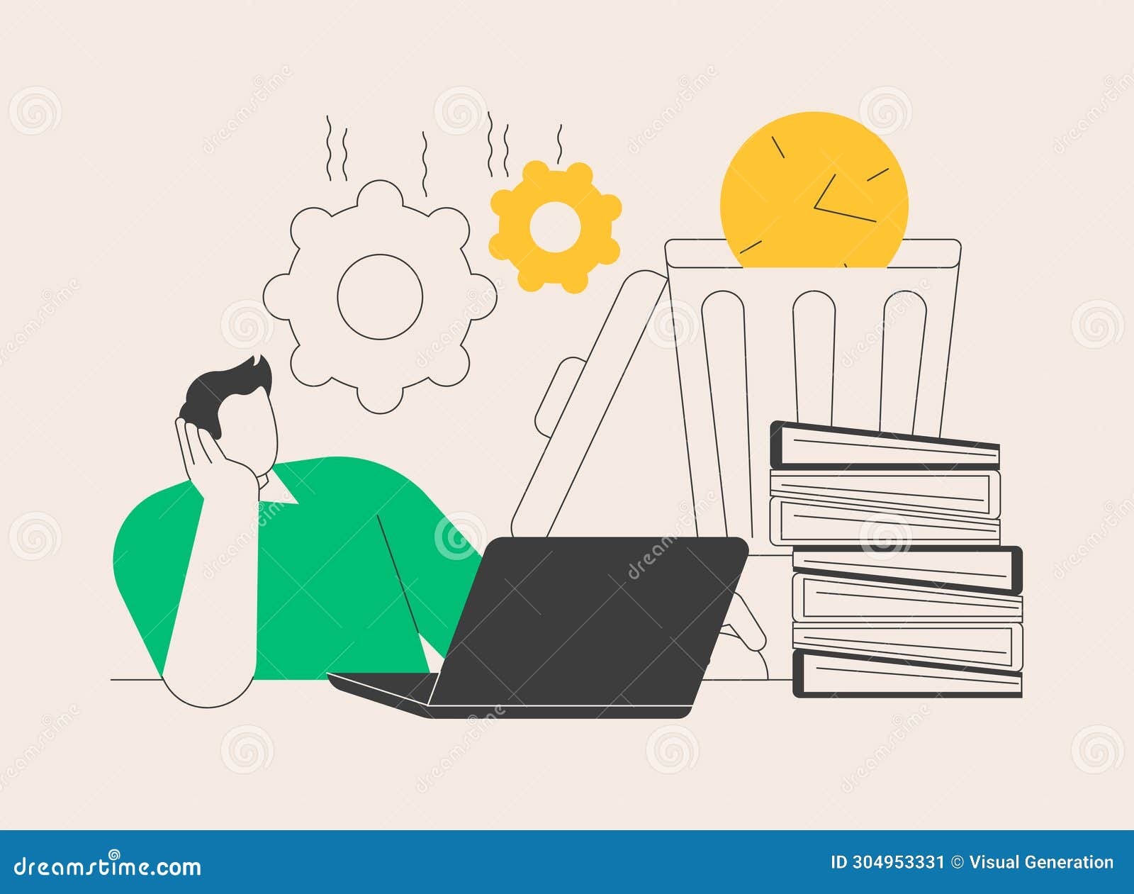 Procrastination Abstract Concept Vector Illustration. Stock ...