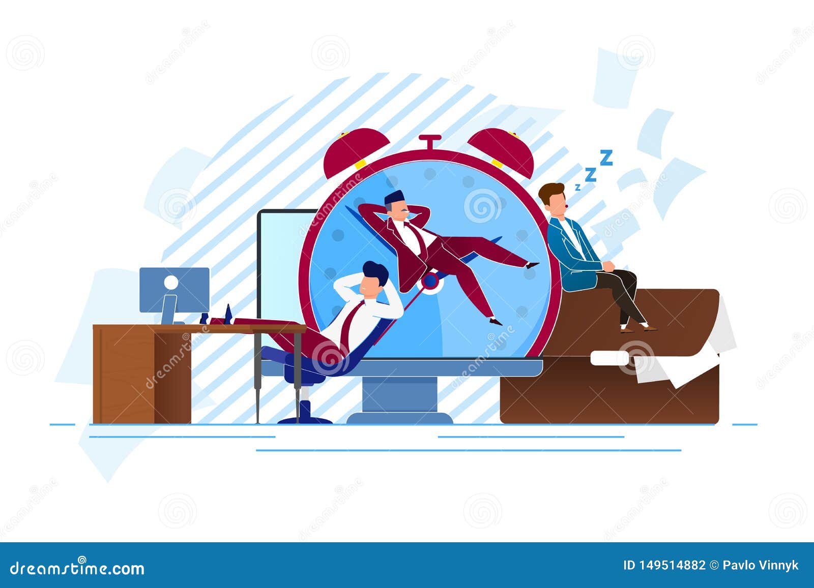 Procrastination Endless Cycle Vector Illustration. Stock Vector ...