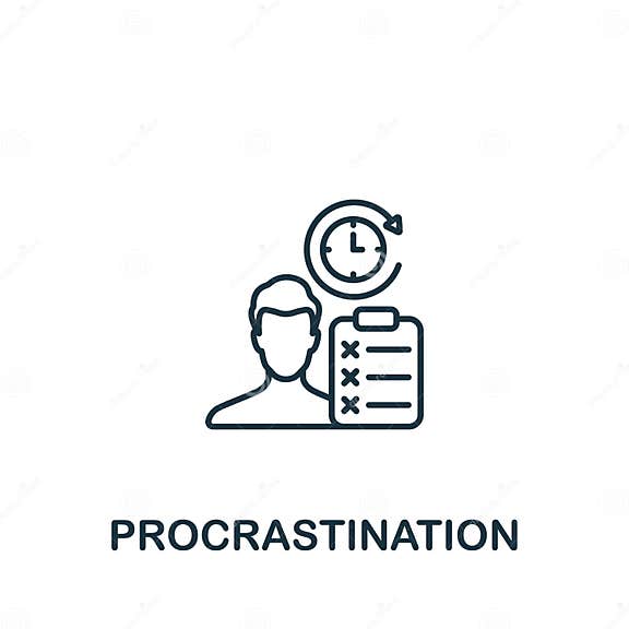 Procrastination Icon. Line Simple Icon for Templates, Web Design and ...