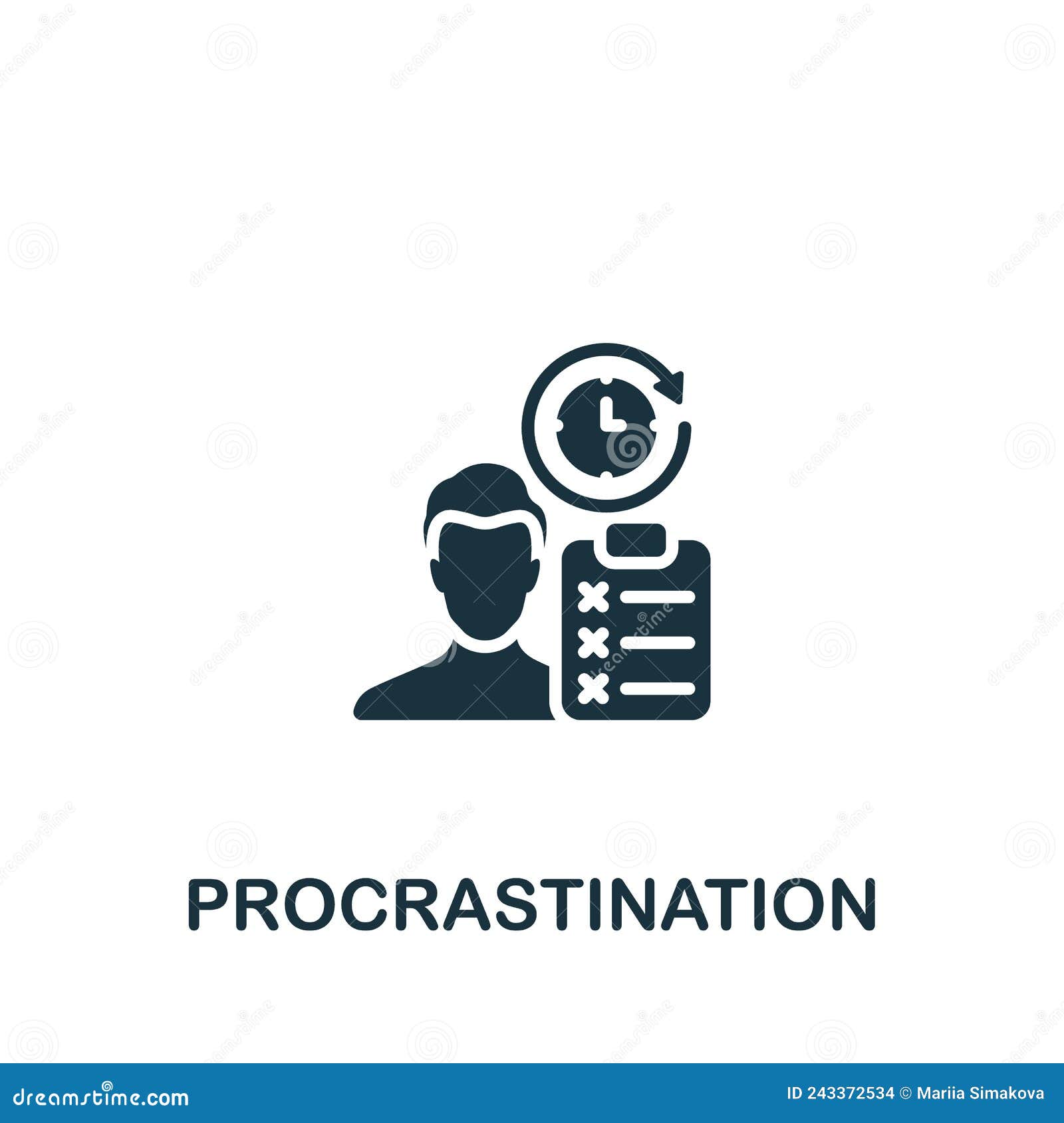Procrastination Icon. Monochrome Simple Icon for Templates, Web Design ...