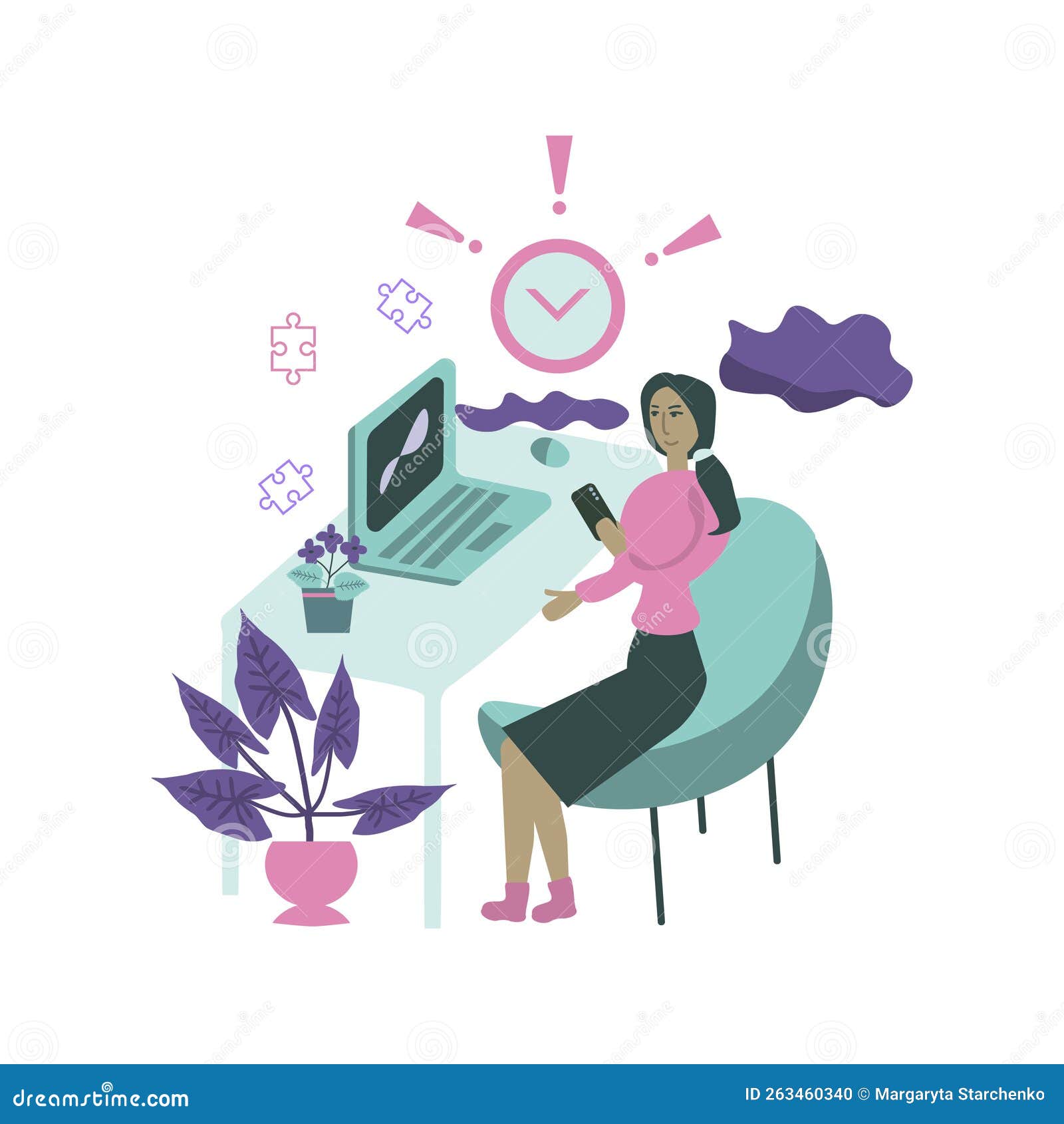 Procrastination Vector Illustration Stock Vector - Illustration of ...