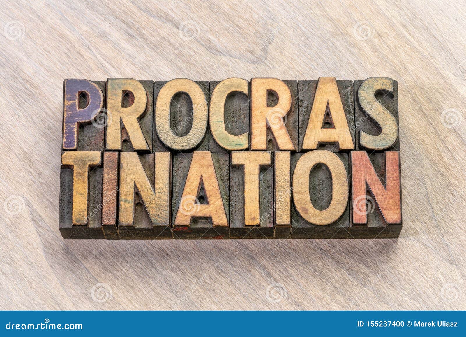 Procrastination Word Abstract in Wood Type Stock Photo - Image of type ...
