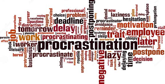 Procrastination word cloud stock vector. Illustration of worker - 277289968