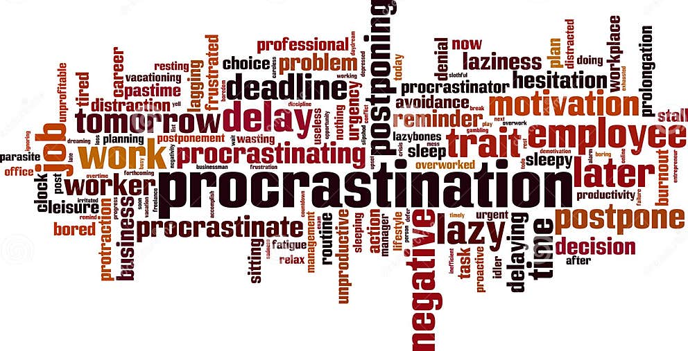 Procrastination word cloud stock vector. Illustration of worker - 277289968