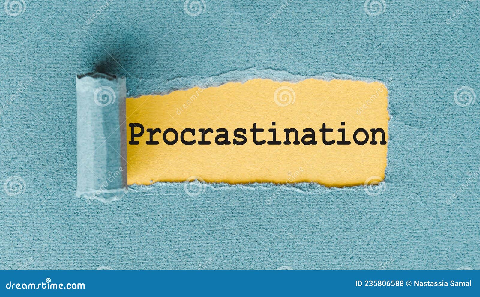 PROCRASTINATION - Words Written Under Ripped and Torn Paper Stock Photo ...