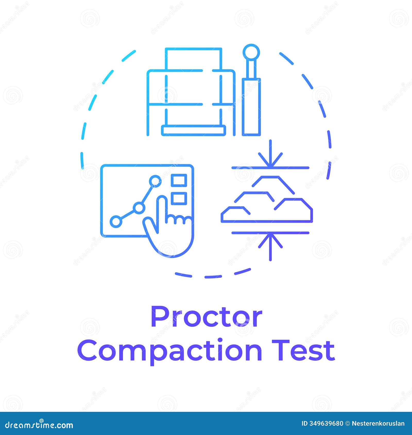 Proctor Compaction Test Blue Gradient Concept Icon Stock Vector ...