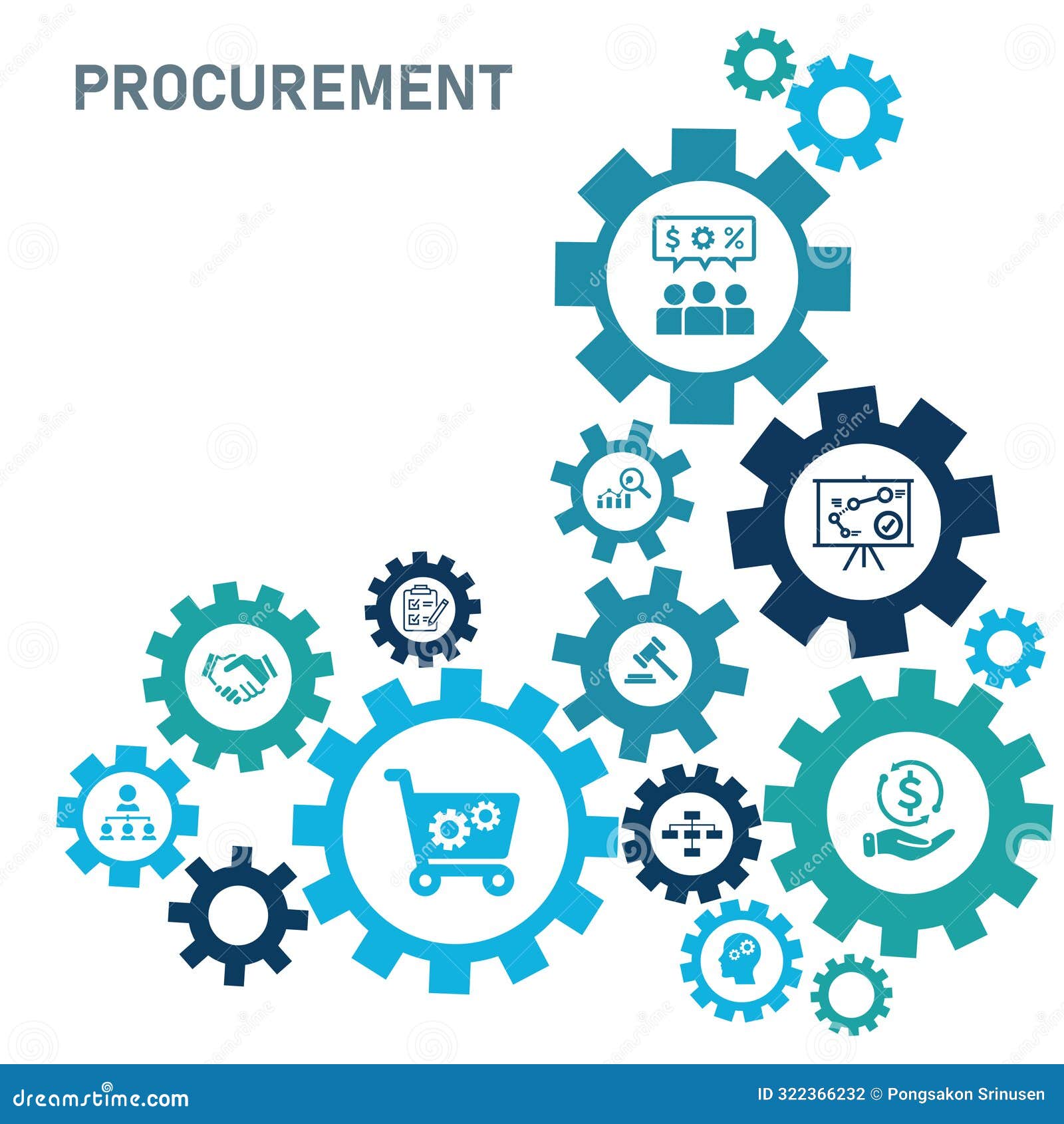 Procurement Management Banner Web Icon Vector Illustration Stock Vector ...