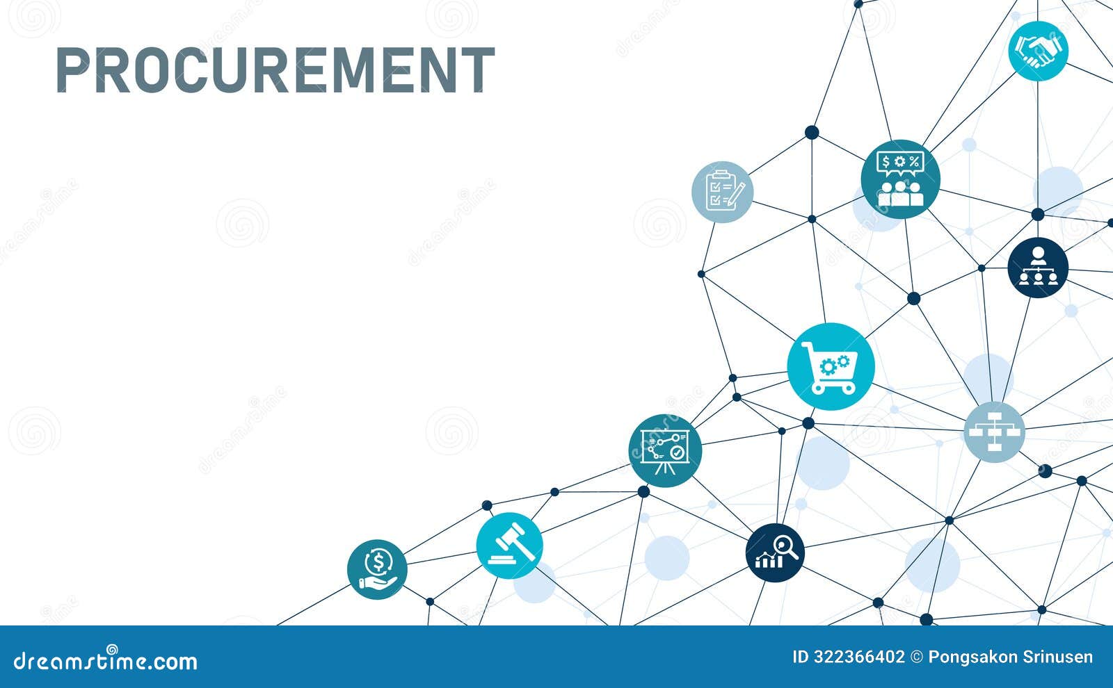 Procurement Management Banner Web Icon Vector Illustration Stock Vector ...